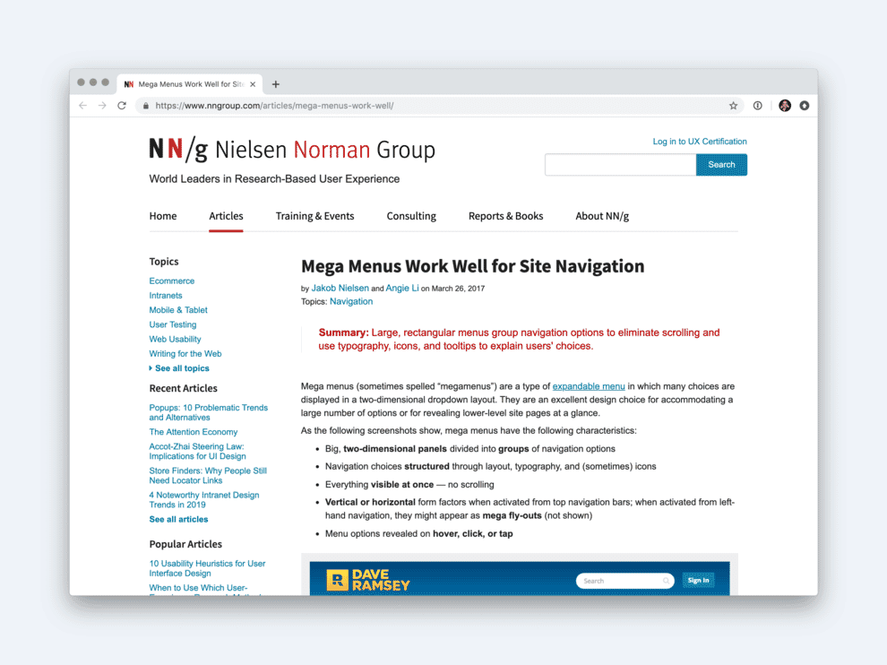 The Mega Menu: 7 Ways To Design The Perfect One.